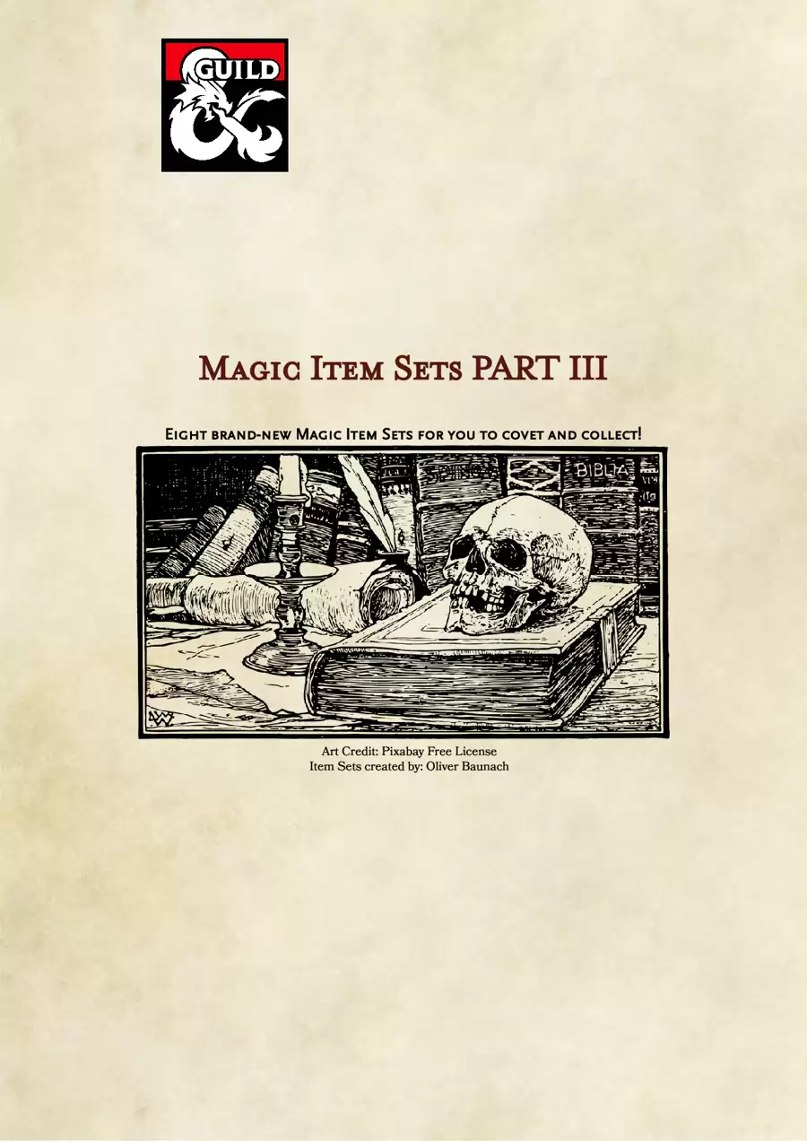 8 Unique Magic Item Sets for your DnD5e Experience PART III - Dungeon ...