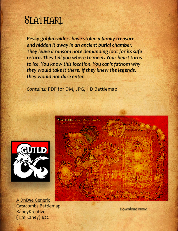 Slatharl - Generic Catacombs #2 - HD RPG Battlemap - Dungeon Masters ...