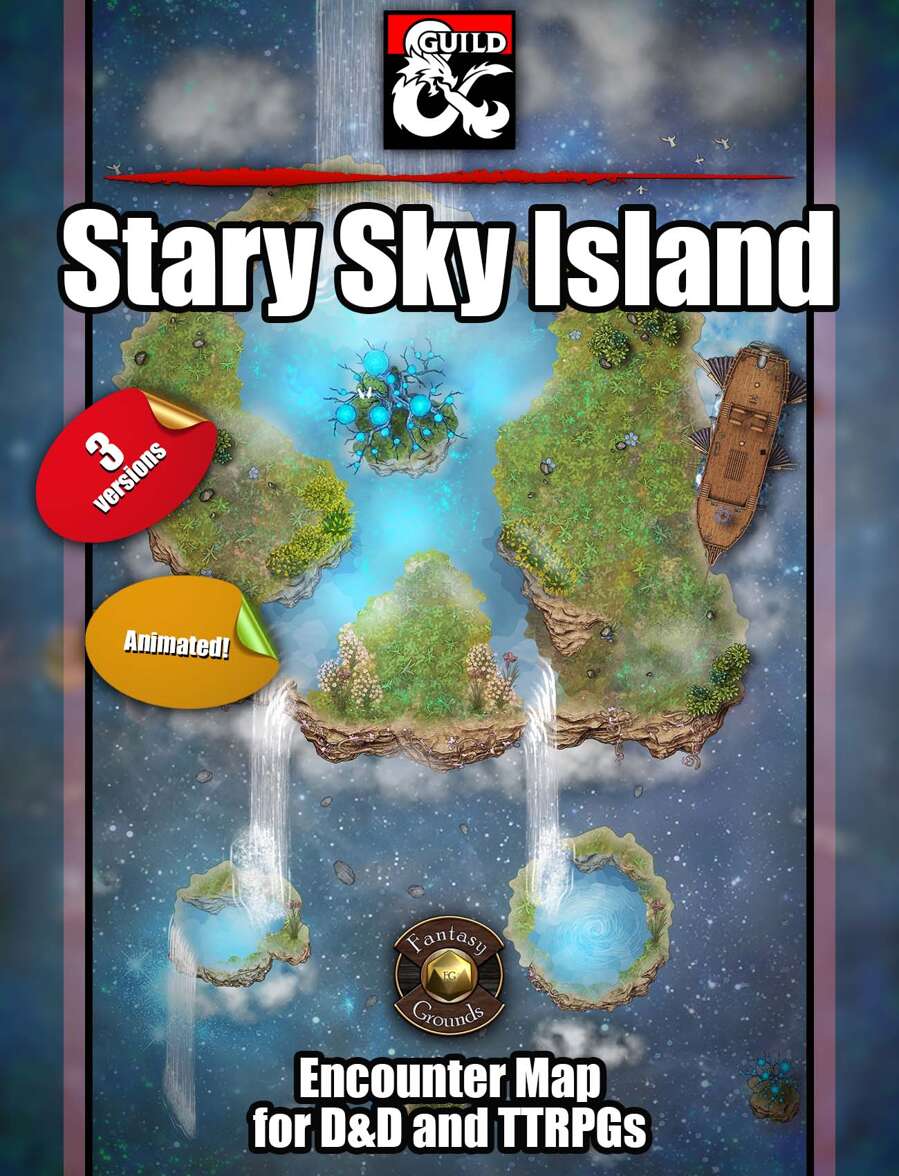 Stary Sky Island battlemaps w/Fantasy Grounds support - TTRPG Map ...