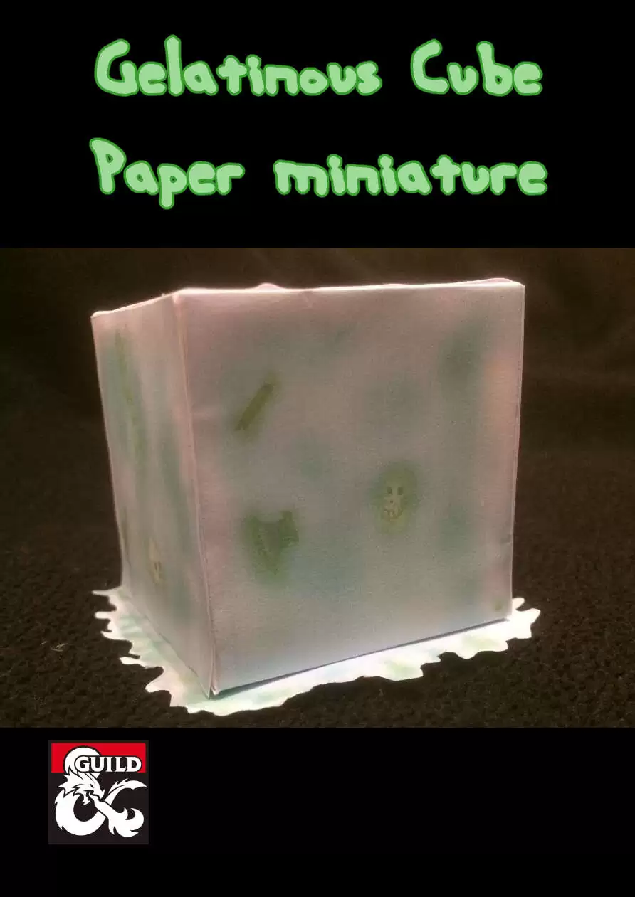 Gelatinous Cube Papercraft Miniature - Dungeon Masters Guild | DriveThruRPG