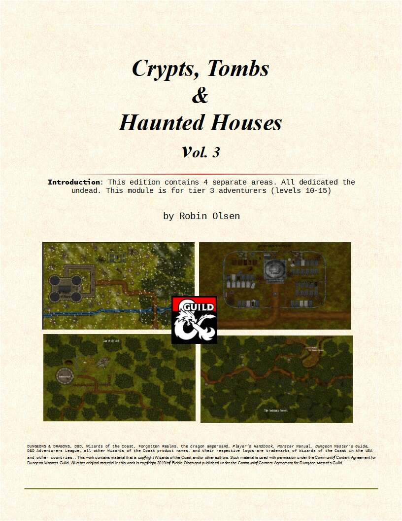 Crypts, Tombs and Haunted Houses Vol. 3 - Dungeon Masters Guild ...