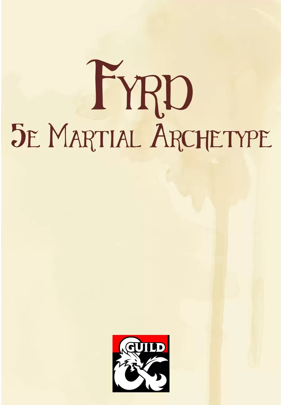 Fyrd (5e Martial Archetype) - Dungeon Masters Guild | DriveThruRPG