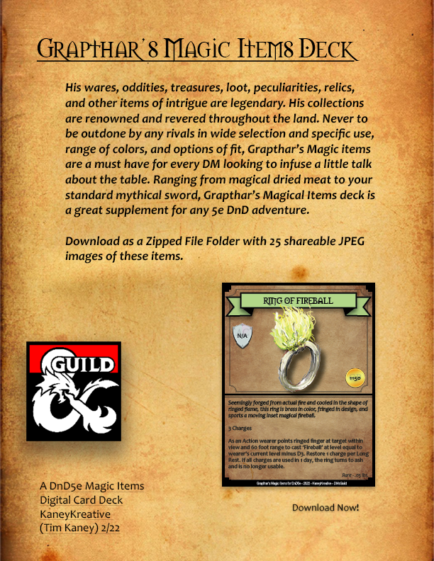 Grapthar's Magical Items Deck - Dungeon Masters Guild | DriveThruRPG