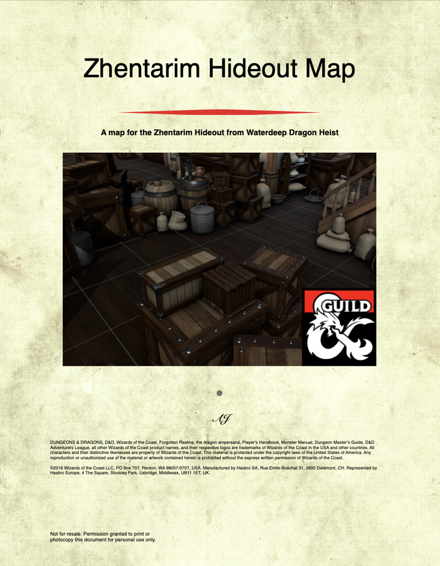 Zhentarim Hideout Map from Waterdeep Dragon Heist - Dungeon Masters ...