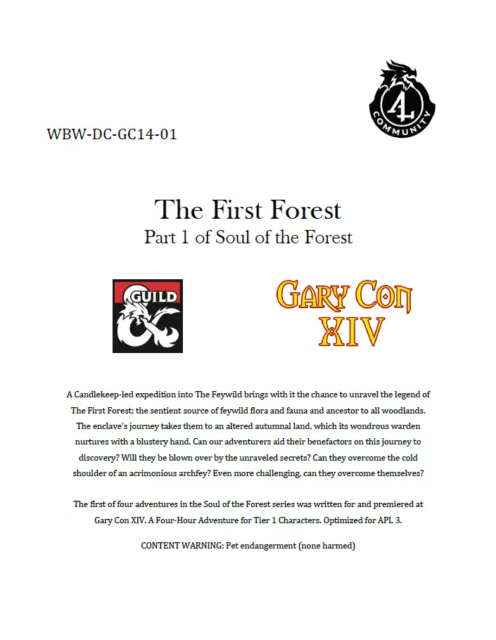 WBW-DC-GC14-01 The First Forest - Dungeon Masters Guild | DriveThruRPG