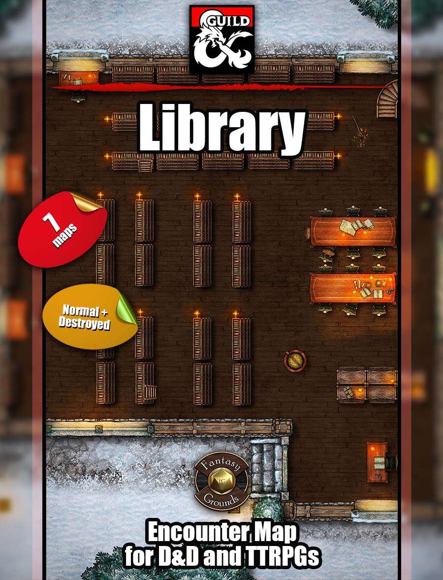 Library w/Fantasy Grounds support - TTRPG Map - Dungeon Masters Guild ...