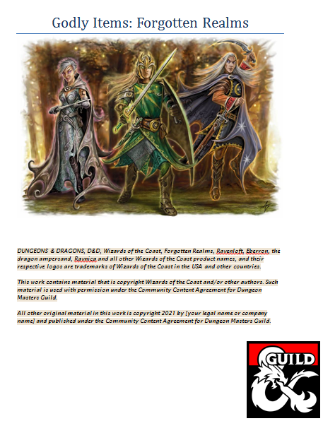 Godly Items: Forgotten Realms - Dungeon Masters Guild | DriveThruRPG