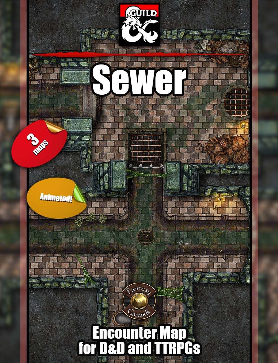 Sewer w/Fantasy Grounds support - TTRPG Map - Dungeon Masters Guild ...