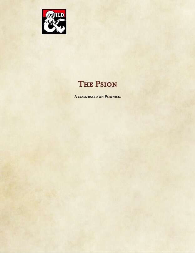 The Psion - Dungeon Masters Guild | DriveThruRPG