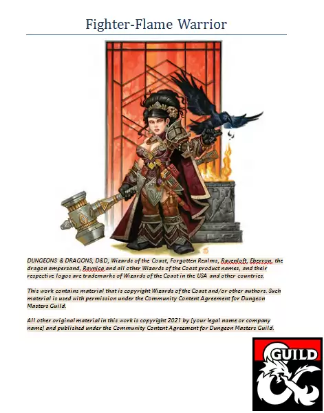 Fighter-Flame Warrior - Dungeon Masters Guild | DriveThruRPG