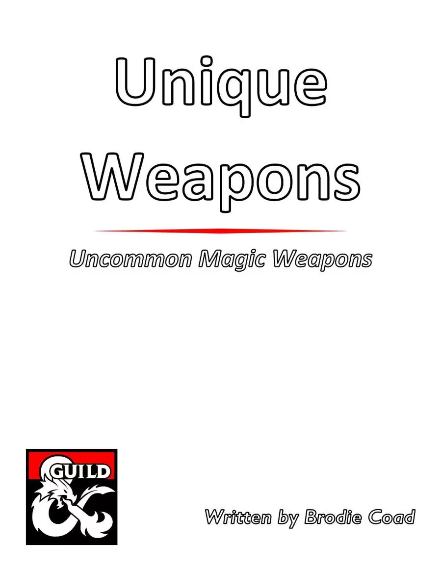 Uncommon Magic Weapons - Dungeon Masters Guild | DriveThruRPG