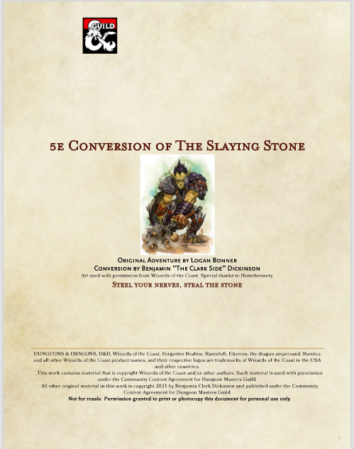 5e Conversion of The Slaying Stone - Dungeon Masters Guild | DriveThruRPG