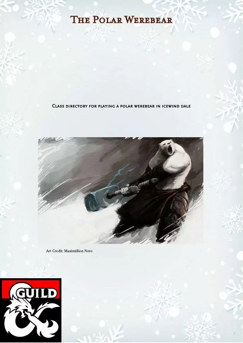 Polar WereBear Class - Dungeon Masters Guild | DriveThruRPG
