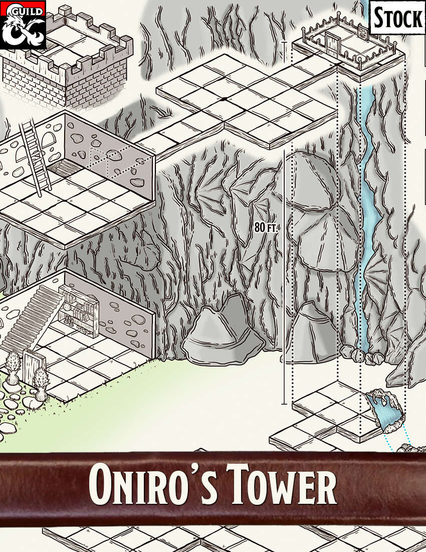 Elven Tower - Oniro's Tower | Stock Battlemap - Dungeon Masters Guild ...