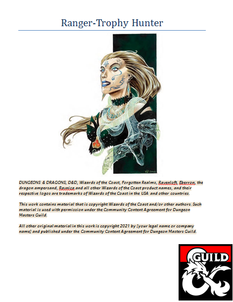 Ranger-Trophy Hunter - Dungeon Masters Guild | DriveThruRPG