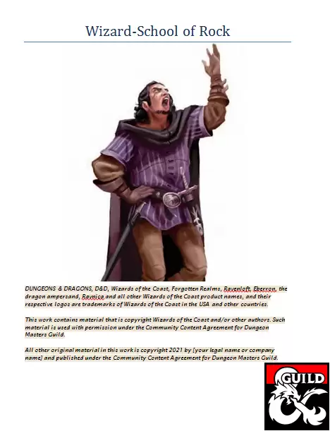 Wizard-School of Rock - Dungeon Masters Guild | DriveThruRPG