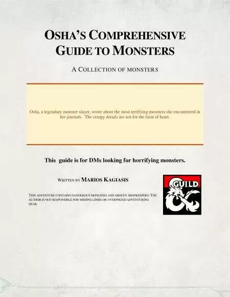 Osha's Comprehensive Guide to Monsters - Dungeon Masters Guild ...