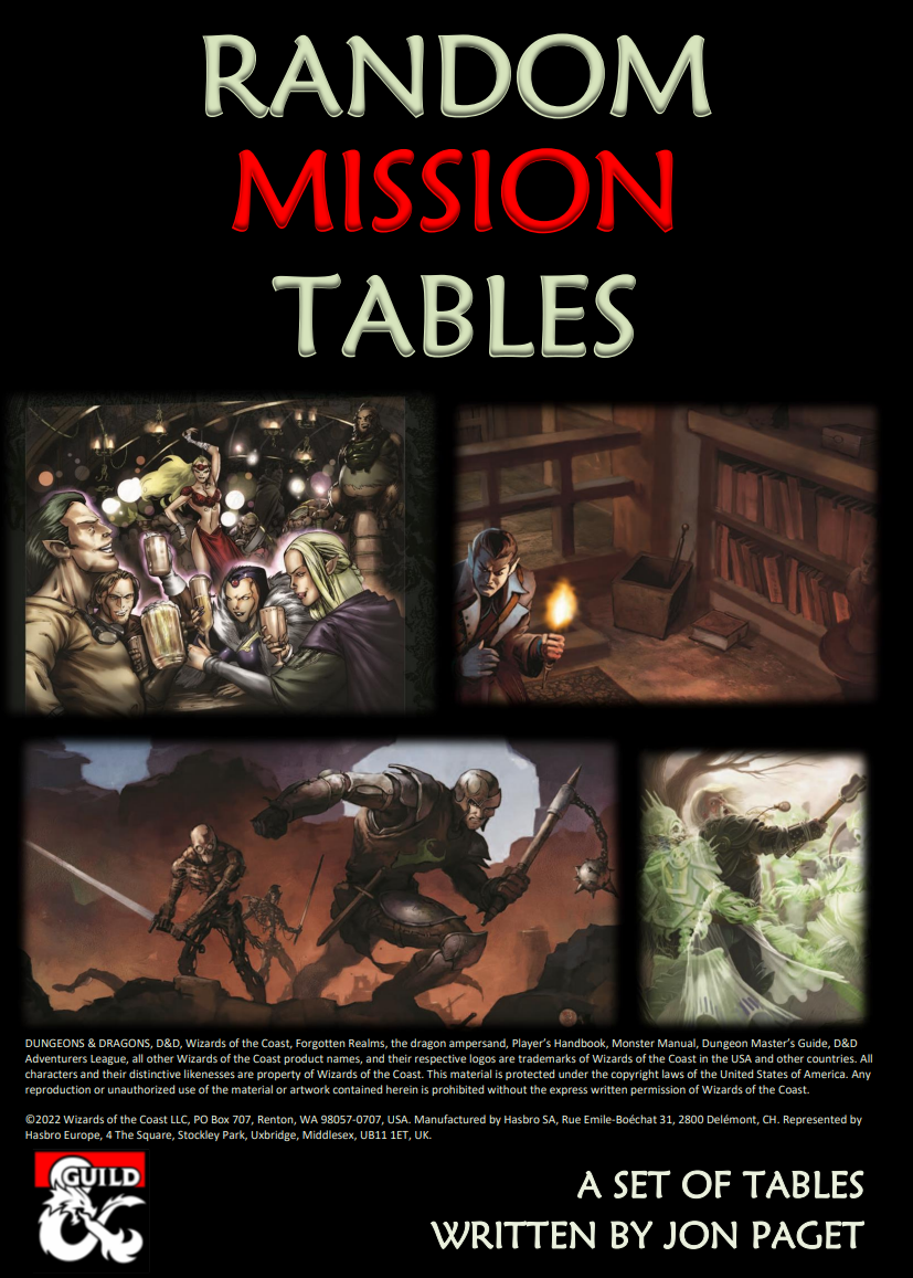 Random Mission Tables - Dungeon Masters Guild | DriveThruRPG