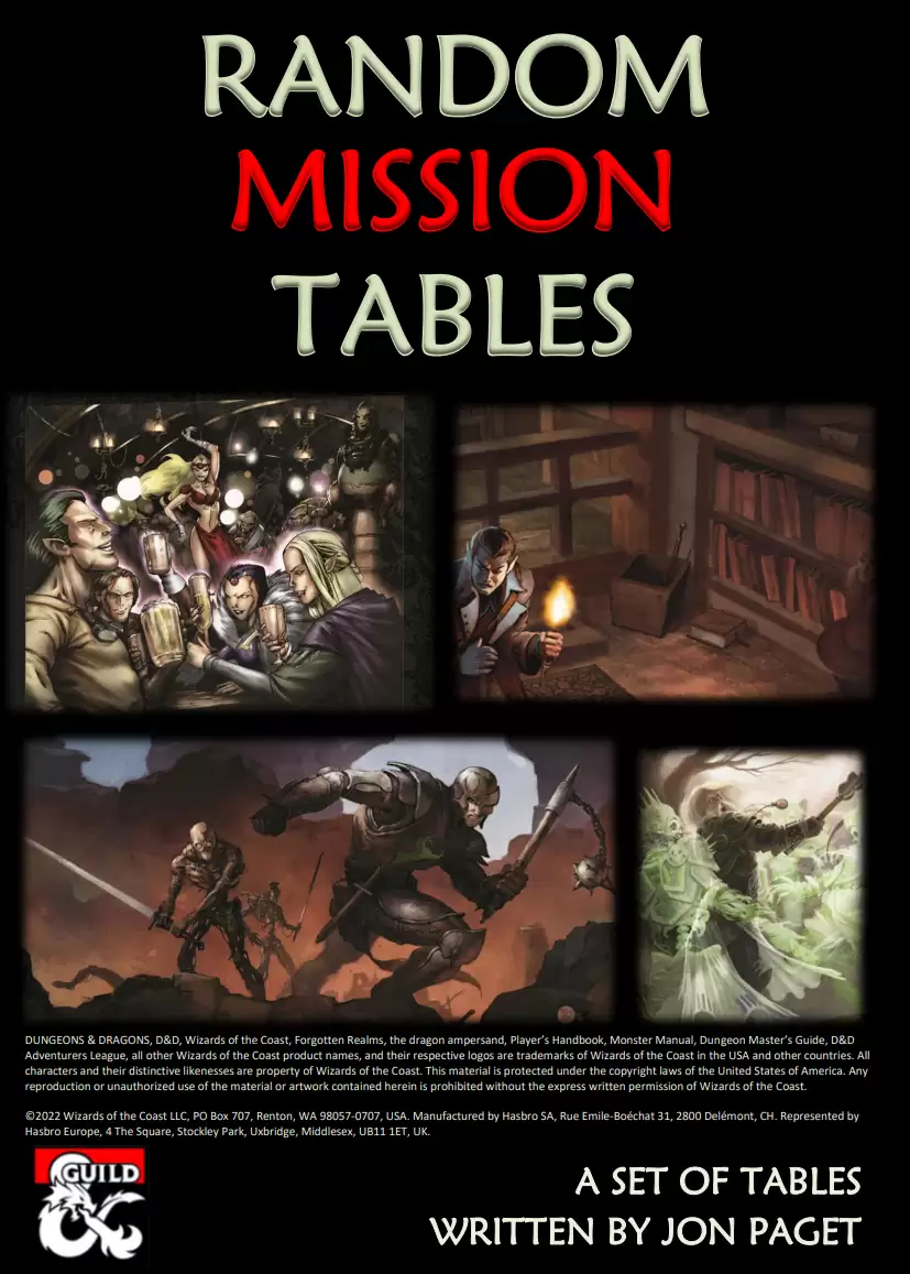 Random Mission Tables - Dungeon Masters Guild | DriveThruRPG