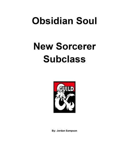 Obsidian Soul (New Sorcerer Subclass) - Dungeon Masters Guild ...
