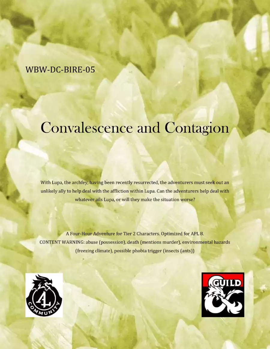 WBW-DC-BIRE-05 Convalescence and Contagion - Dungeon Masters Guild ...