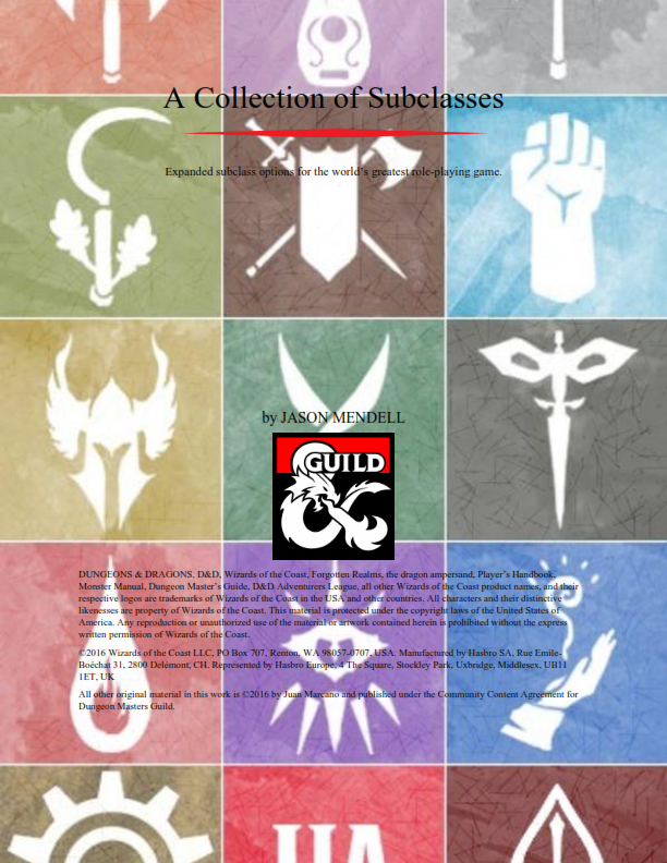 A Collection of Subclasses (2014) - Dungeon Masters Guild | DriveThruRPG