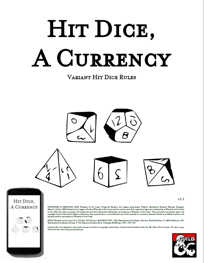 Hit Dice, A Currency - Dungeon Masters Guild | DriveThruRPG