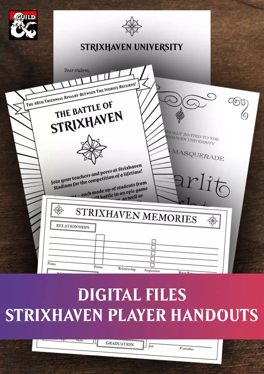 Strixhaven Player Handouts - Digital Print Files - Dungeon Masters ...