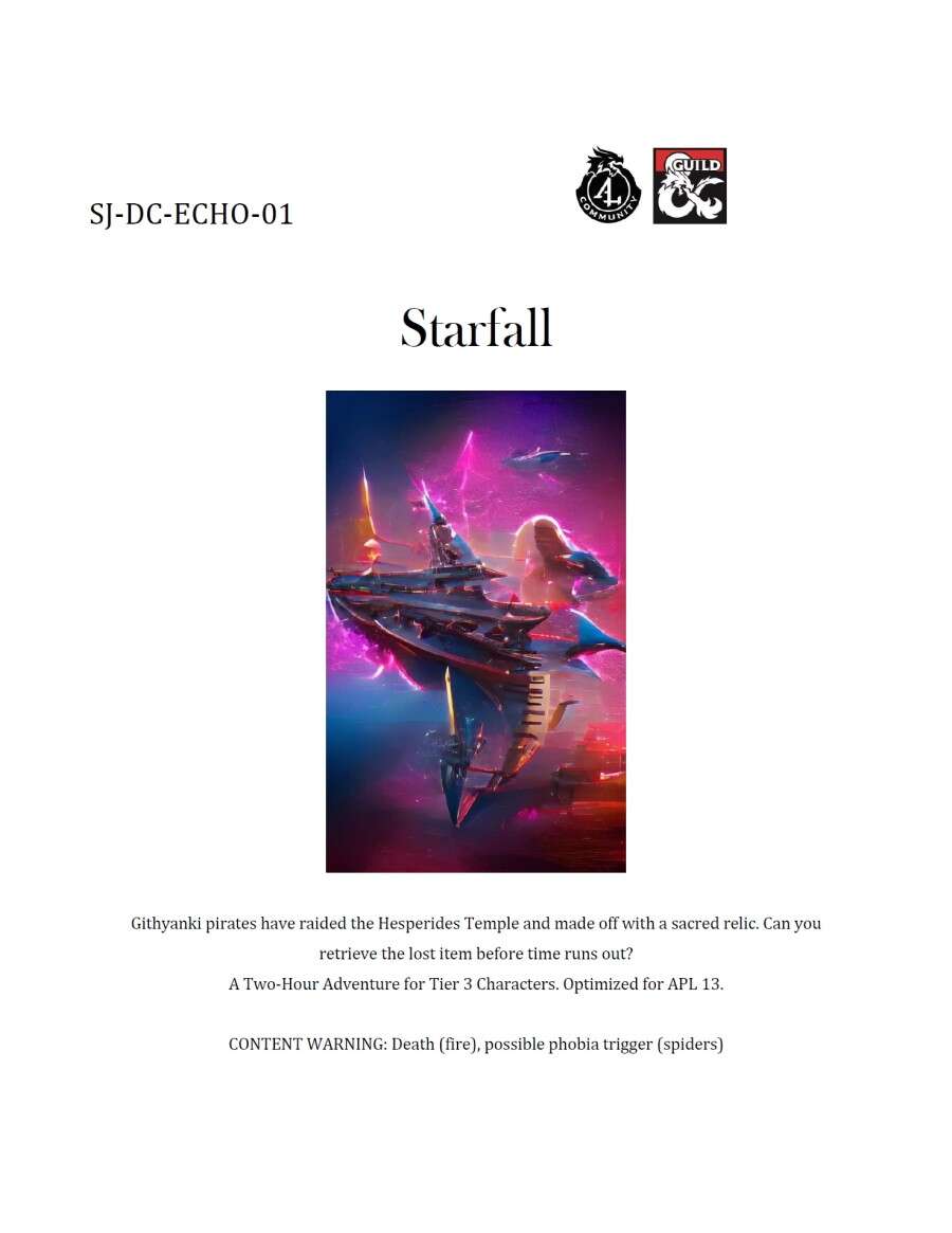 SJ-DC-ECHO-01 Starfall - Dungeon Masters Guild | DriveThruRPG
