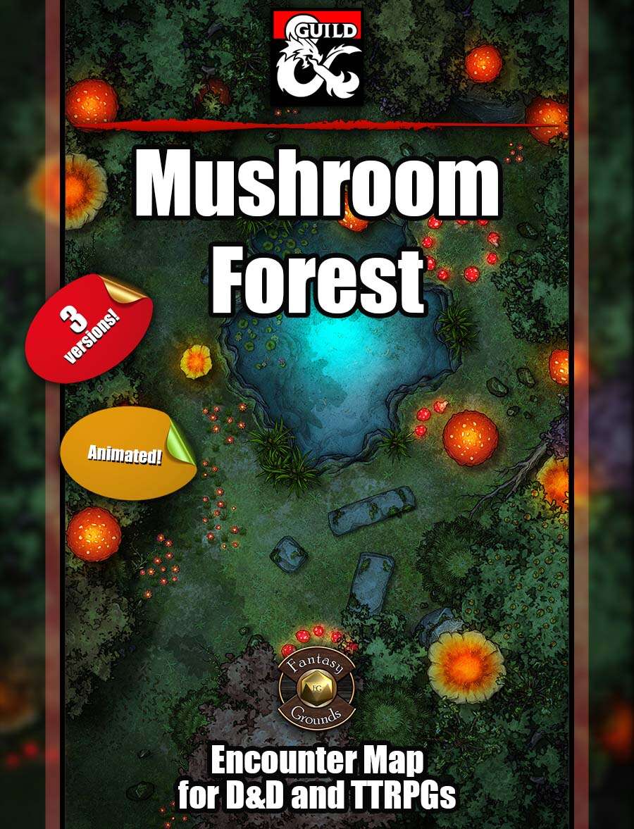 Mushroom Forest with FX w/Fantasy Grounds support - TTRPG Map - Dungeon ...