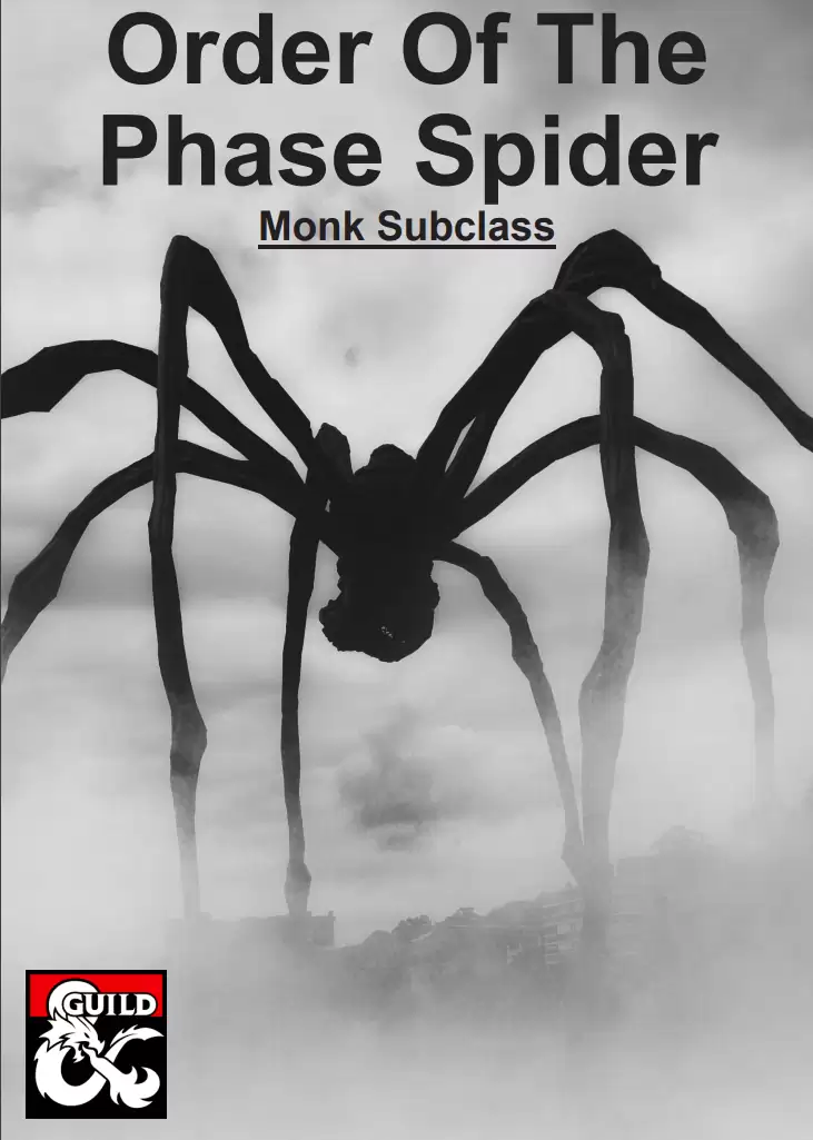 Order of the Phase Spider, Monk Subclass - Dungeon Masters Guild ...