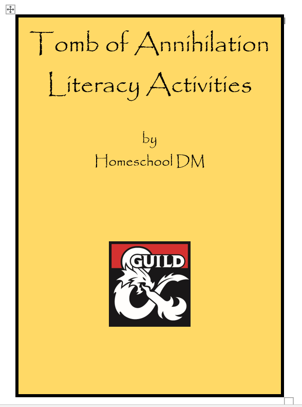 Homeschool DM Tomb of Annihilation Literacy Activities - Dungeon Masters Guild | DriveThruRPG