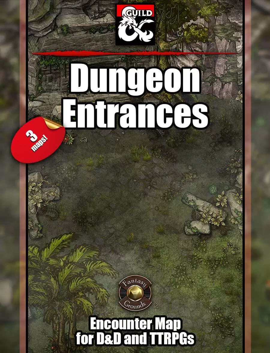 Three Dungeon Entrances w/Fantasy Grounds support - TTRPG Map - Dungeon Masters Guild | DriveThruRPG