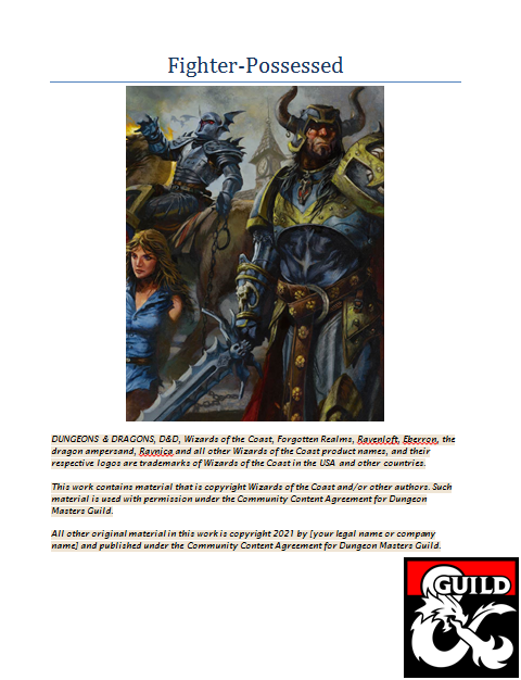 Fighter-Possessed - Dungeon Masters Guild | DriveThruRPG
