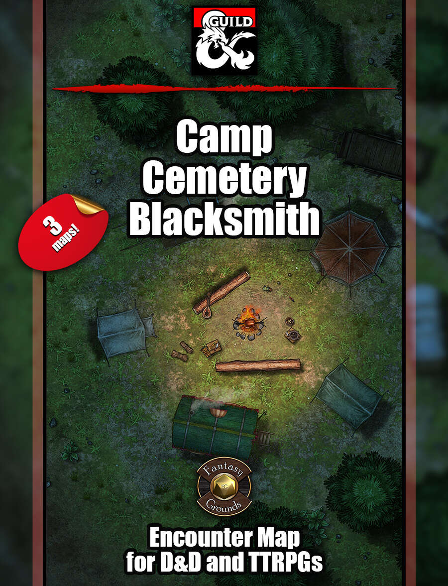 Camp, Blacksmith and Cemetery battlemaps w/Fantasy Grounds support ...