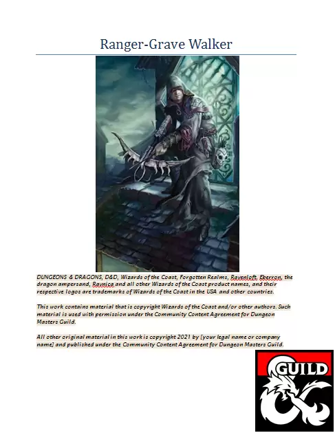 Ranger-Grave Walker - Dungeon Masters Guild | DriveThruRPG