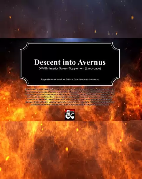 (Portrait) DM/GM Screen Supplement Descent Into Avernus - Dungeon ...
