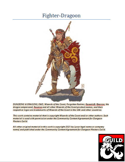 Fighter-Dragoon - Dungeon Masters Guild | DriveThruRPG