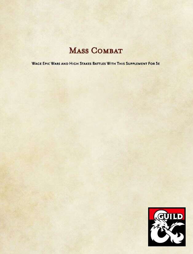 Mass Combat for 5e - Dungeon Masters Guild | DriveThruRPG