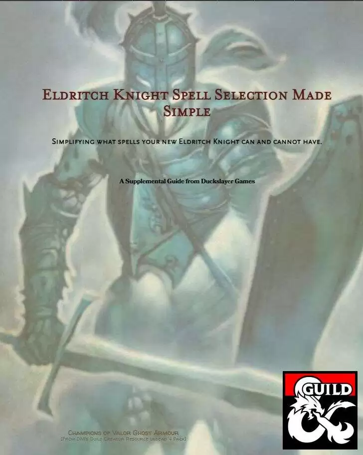 Eldritch Knight Spell Selection made Simple - Dungeon Masters Guild ...