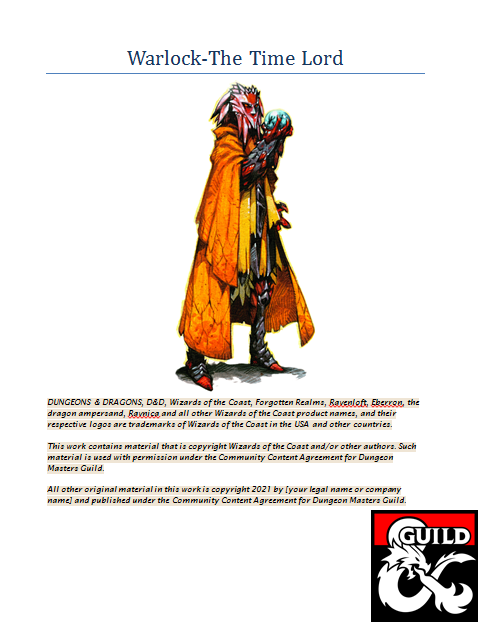 Warlock-The Time Lord - Dungeon Masters Guild | DriveThruRPG