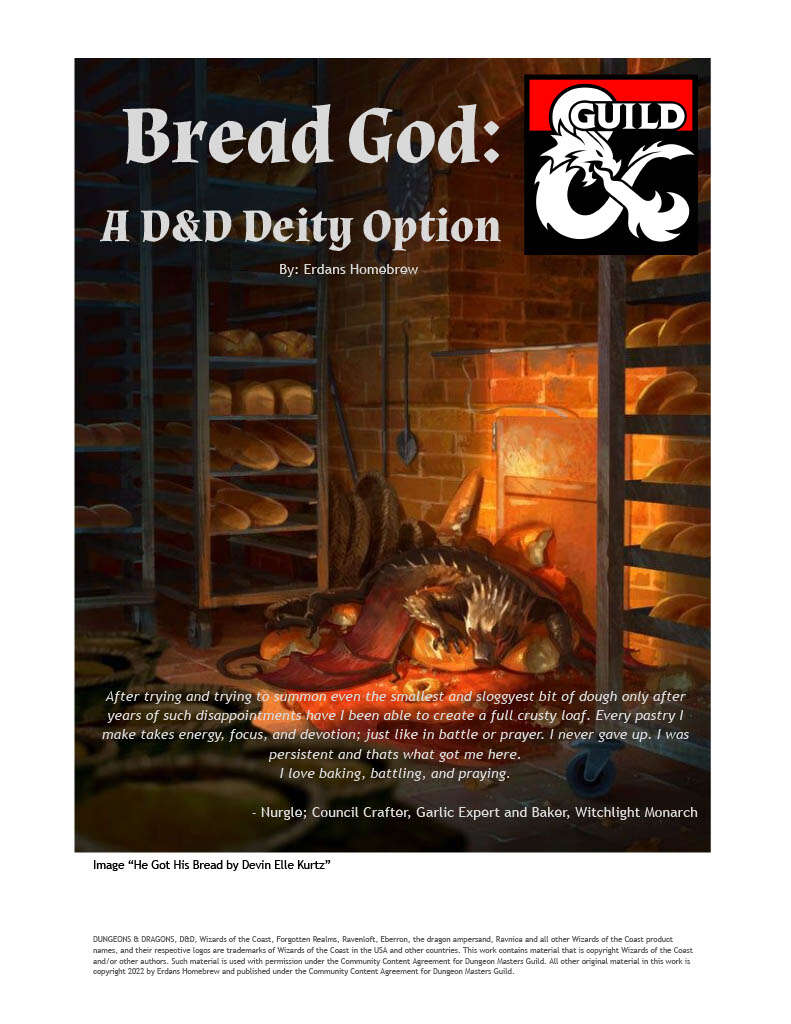 Bread God: D&D Deity Option (Erdans Homebrew) - Dungeon Masters Guild ...
