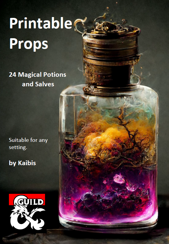 Printable Props - 24 Magical Potions and Salves - Dungeon Masters Guild | DriveThruRPG