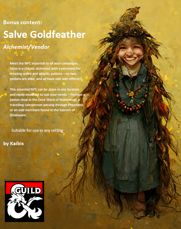 Printable Props - Salve Goldfeather - Dungeon Masters Guild | DriveThruRPG
