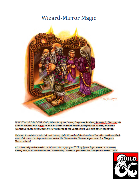 Wizard-Mirror Magic - Dungeon Masters Guild | DriveThruRPG