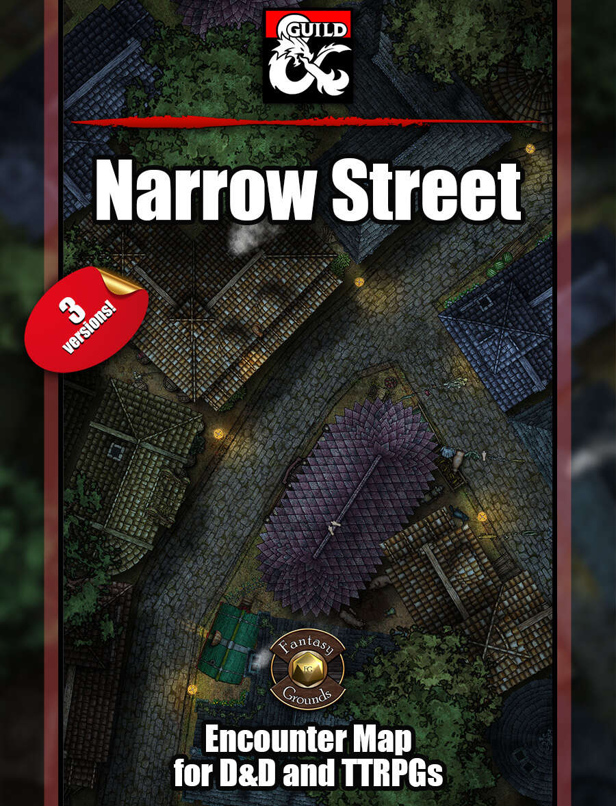 Narrow Street w/Fantasy Grounds support - TTRPG Map - Dungeon Masters ...