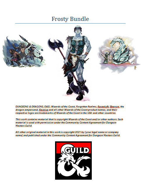 Frosty [BUNDLE] - Dungeon Masters Guild | DriveThruRPG