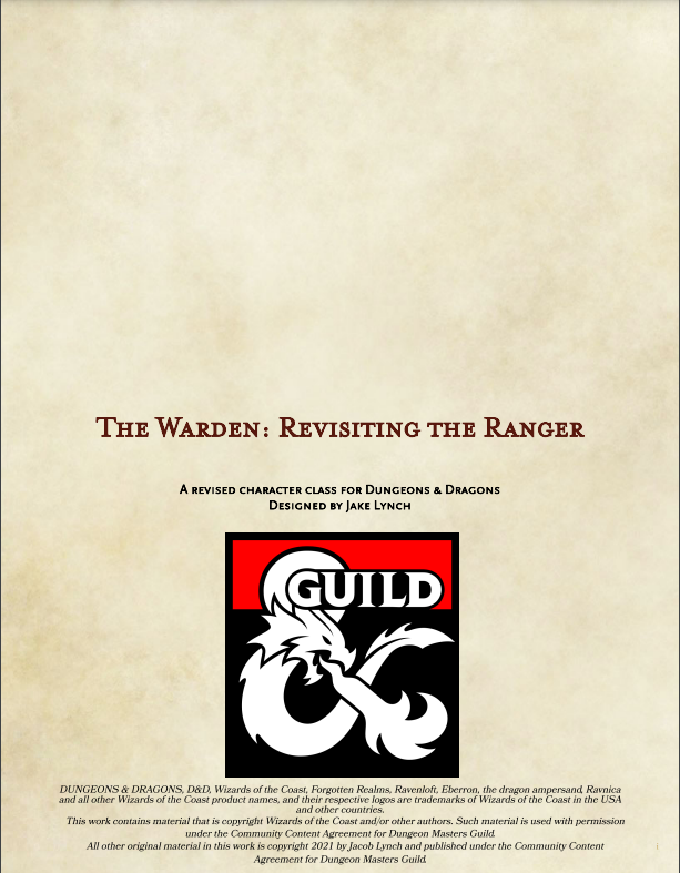 The Warden: Revisiting the Ranger - Dungeon Masters Guild | DriveThruRPG