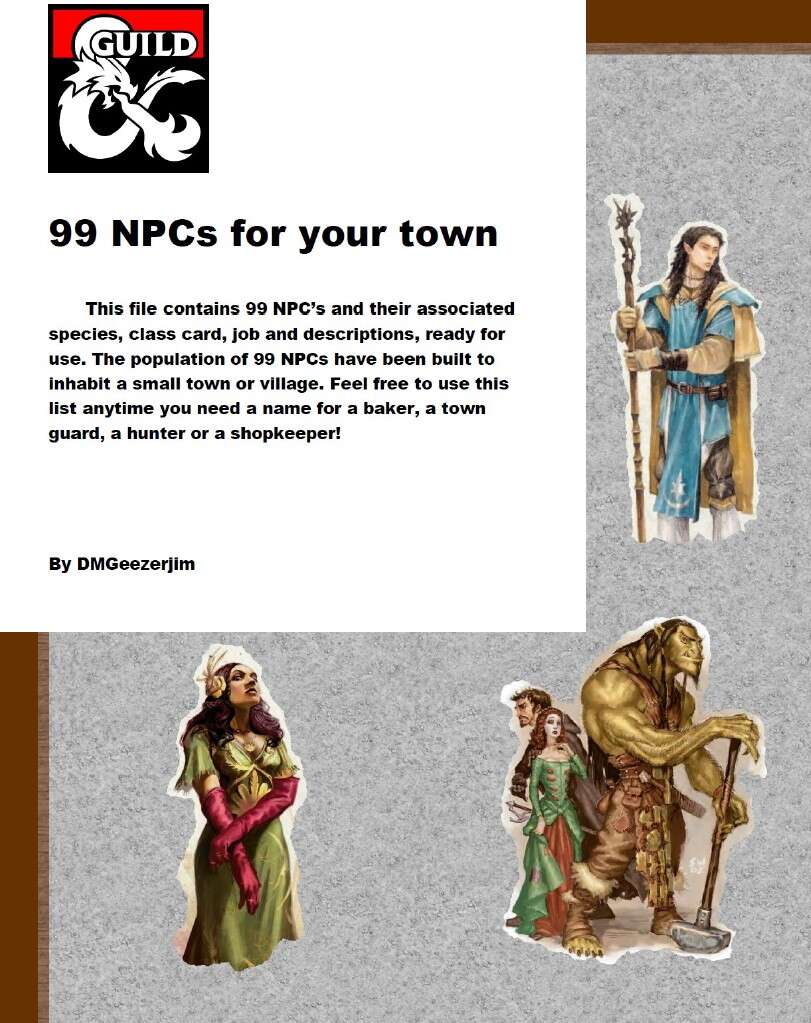 99 NPC - Dungeon Masters Guild | DriveThruRPG