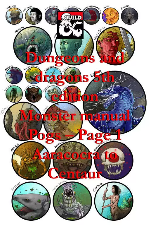 DND 5E MM Tokens - Aaracocra to Centaur - Dungeon Masters Guild ...